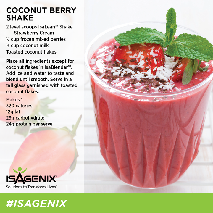 Enjoy a tasty tropical escape with a Coconut Berry Shake! - IsaFYI ANZ